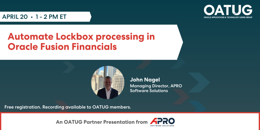Automate Lockbox processing in Oracle Fusion Financials - APRO